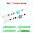 EIMELI (2 Pack) Anti-drop Silicone Baby Chew Beads Pacifier Chain,Clip ...