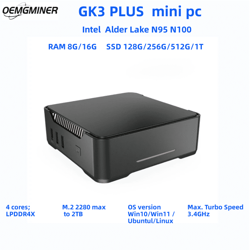 New GK3 Plus Mini PC - Intel 12th Gen AlderLake, N100 N95, DDR4 (8GB ...