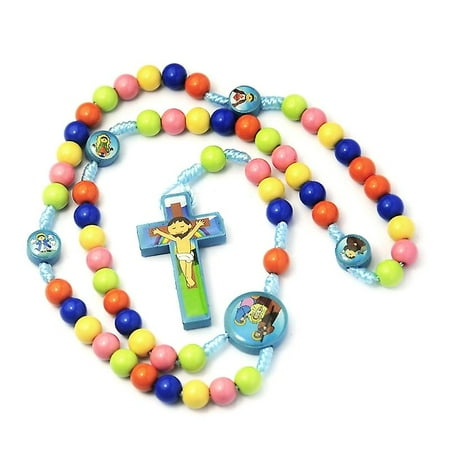 Cartoon Jesus Cross Pendant Necklace Rosary Beads Catholic Necklaces ...