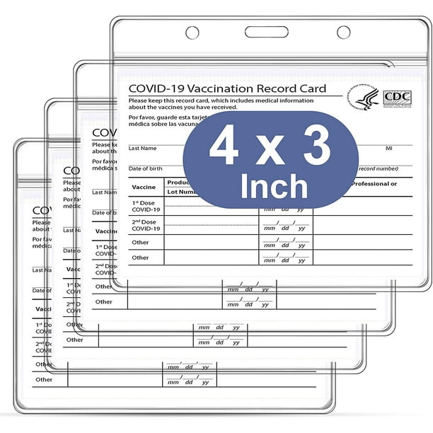 Vaccine Card Protector CDC Immunization Paper AIMTYD 4 X 3 Inch ...