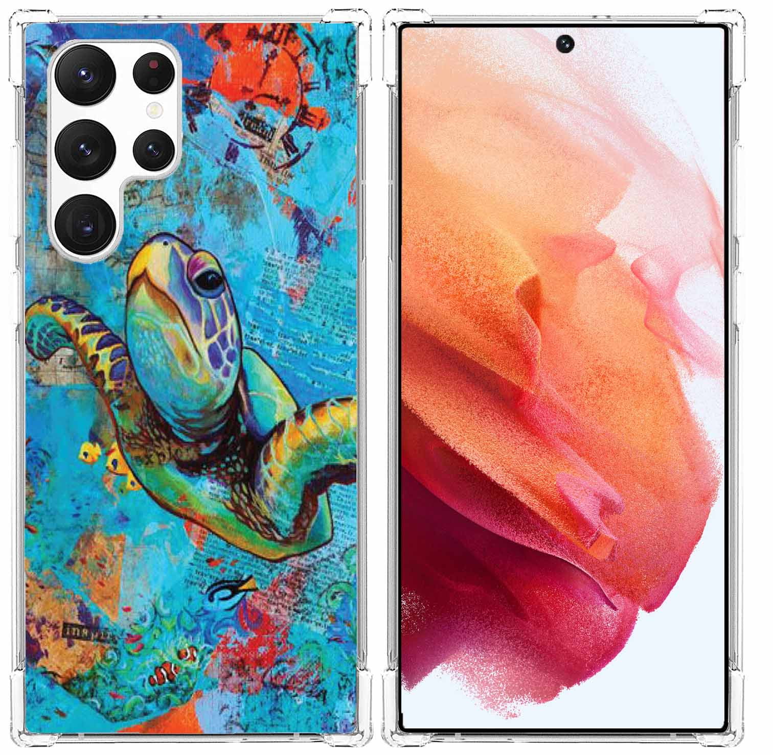 Turtle in Space Case for Samsung Galaxy S23 Ultra,Aesthetic Art Design ...