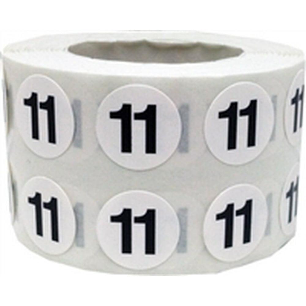 Circle Dot Number 11 Stickers | 0.5" Inch Round | 1,000 Pack - Walmart ...