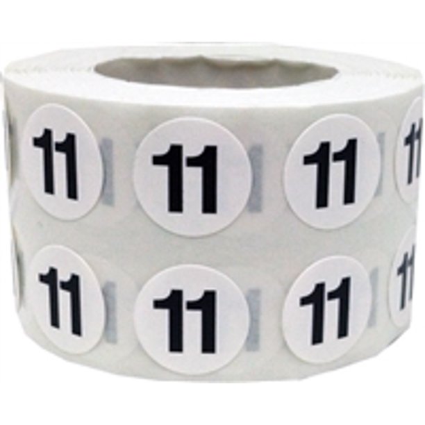 Circle Dot Number 11 Stickers | 0.5" Inch Round | 1,000 Pack - Walmart ...