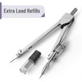 Mr. Pen Compass for Geometry Silver with Extra Leads Adjustable Drawing ...