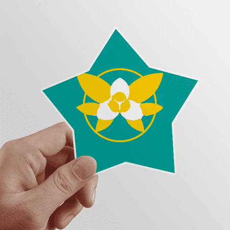 Cambodia National Flower Tourism Culture Star Sticker Paster Vinyl Car ...
