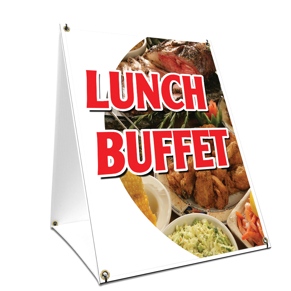 A-frame Sidewalk Lunch Buffet Sign With Graphics On Each Side | 18" X ...