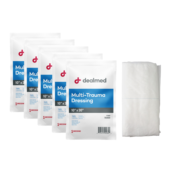 Dealmed 10" x 30" Multi-Trauma Dressing – Sterile Emergency Oversized ...