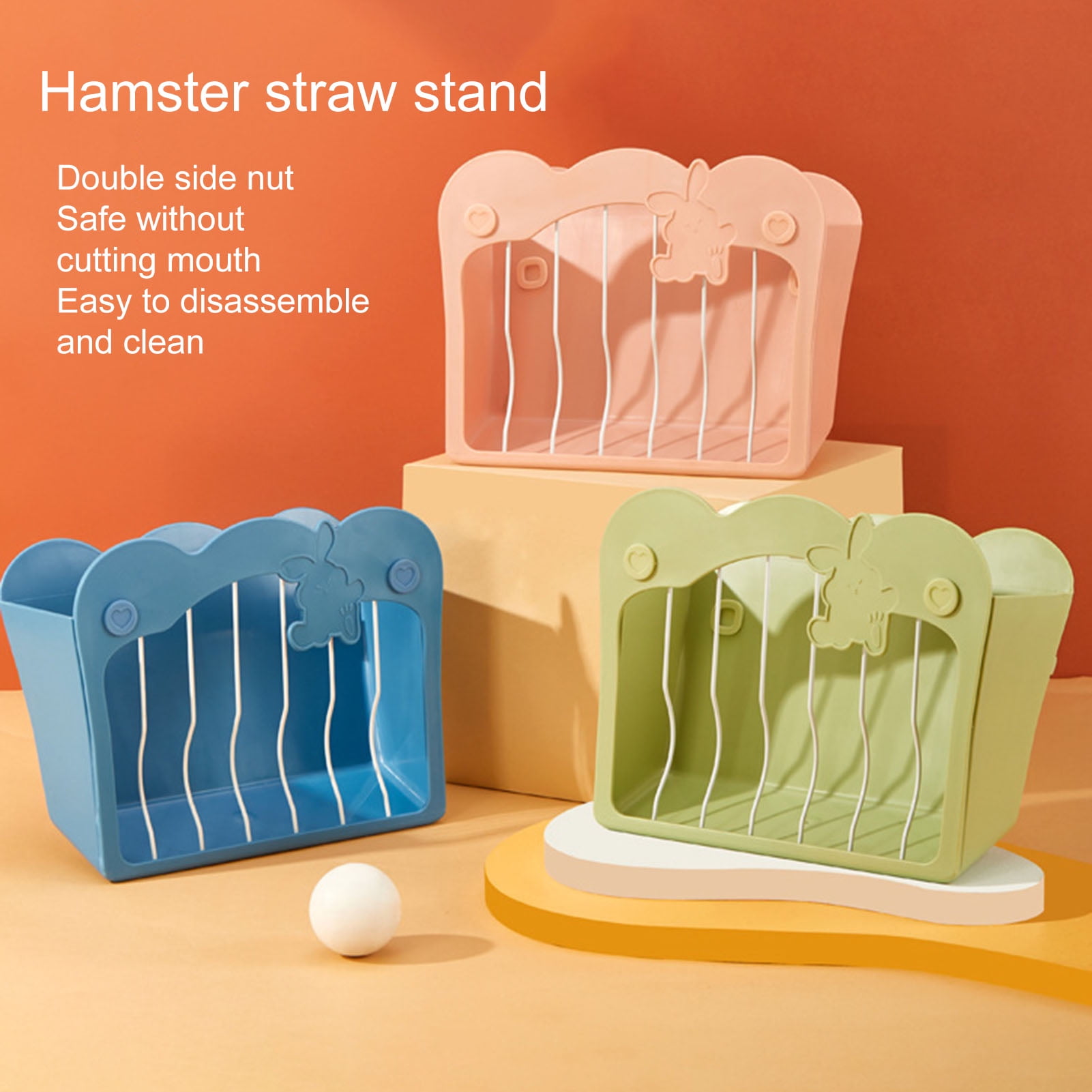 Hesroicy Rabbit Grass Feeder Large Capacity Detachable High Stability ...