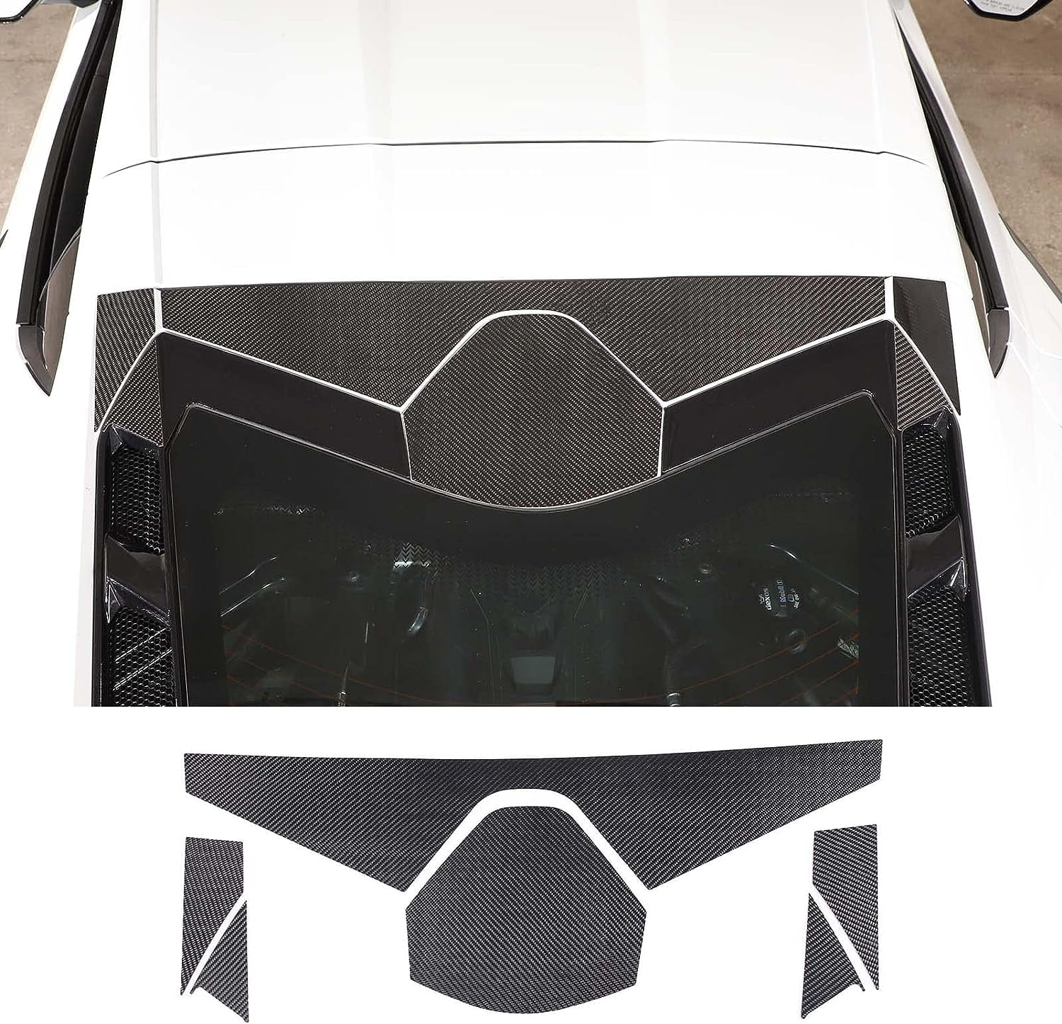 TINKI Real Carbon Fiber Rear Roof Panel Trim Sticker Compatible with ...