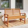 Chateauy Full Slatted Design Teak Wood Bench Outdoor Courtyard Rest ...