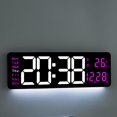 Digital Wall Alarm Clock with Large LED Screen Temperature Display and ...