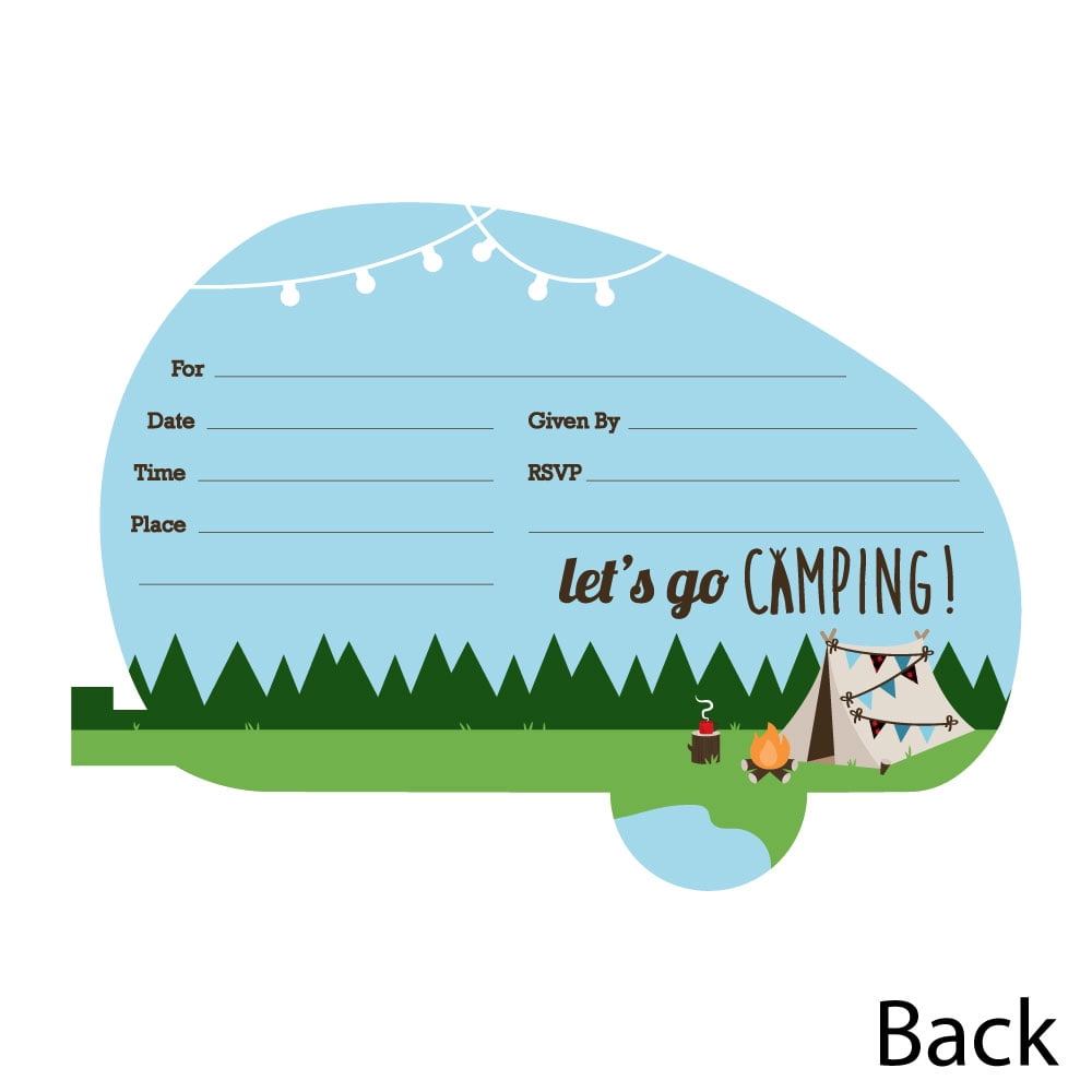 Big Dot of Happiness Happy Camper – Shaped Fill-In Invitations ...