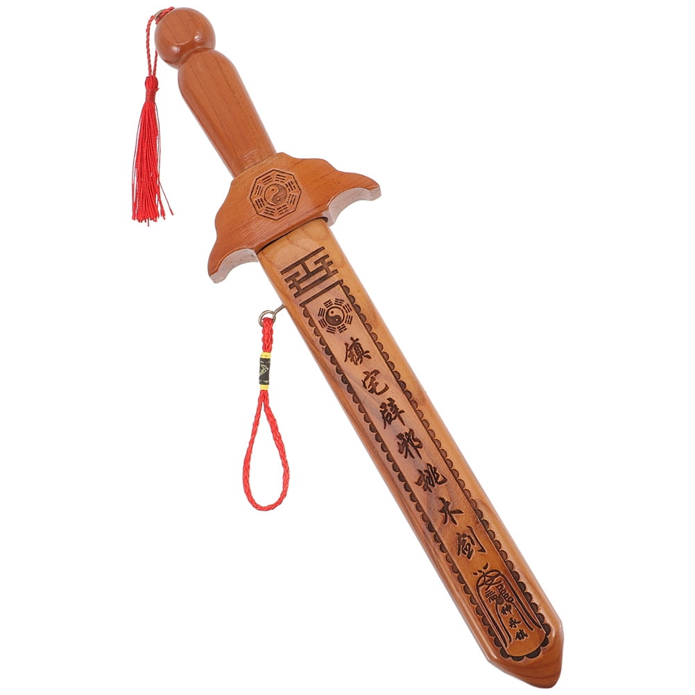 Wood Sword Chinese Traditional Wooden Sword Pendant Exorcism Hanging ...