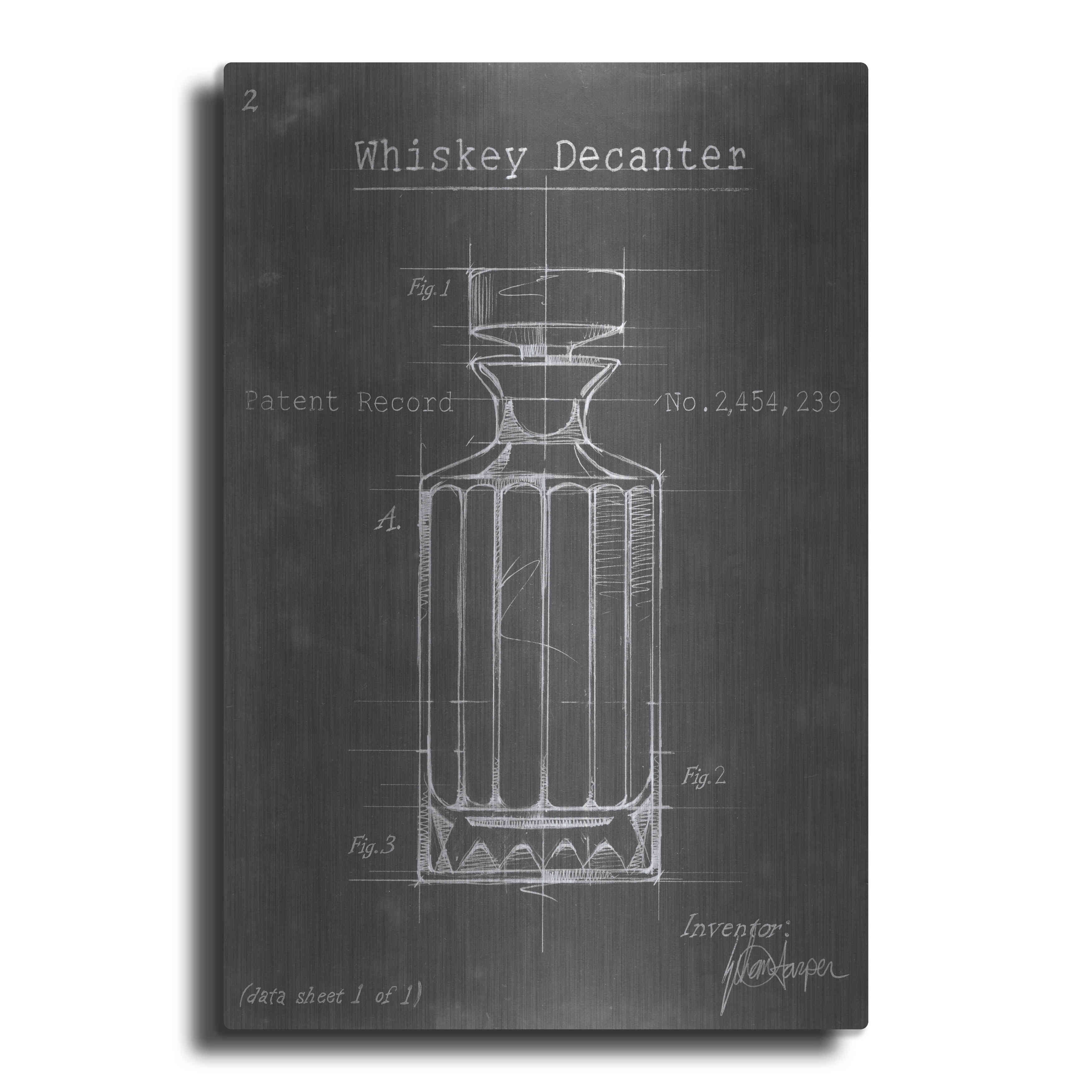 Luxe Metal Art 'Barware Blueprint VII' by Ethan Harper Metal Wall Art ...