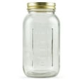 Mainstays 32 oz Airtight Glass Canning Jars with Gold Lid, Regular ...