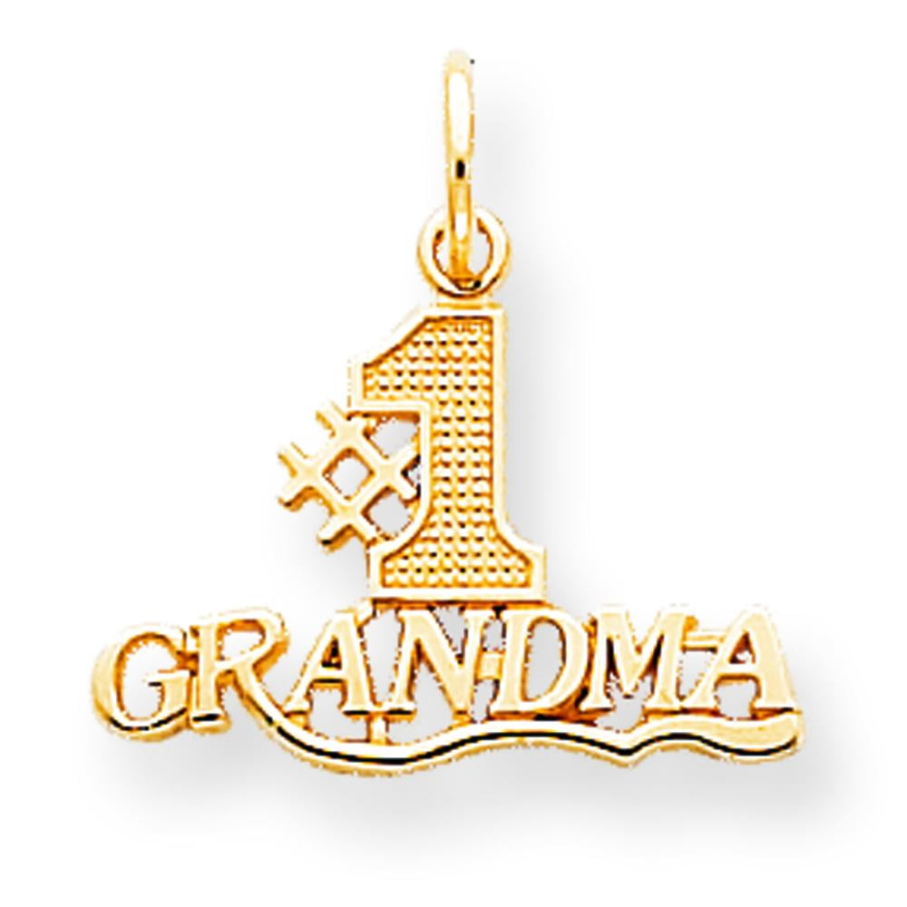 FindingKing - 10K Yellow Gold #1 Grandma Charm Grandmother Pendant ...