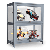 MoNiBloom Modern 28.7" 2-Tier Transparent Display Cabinet with Flip Up ...