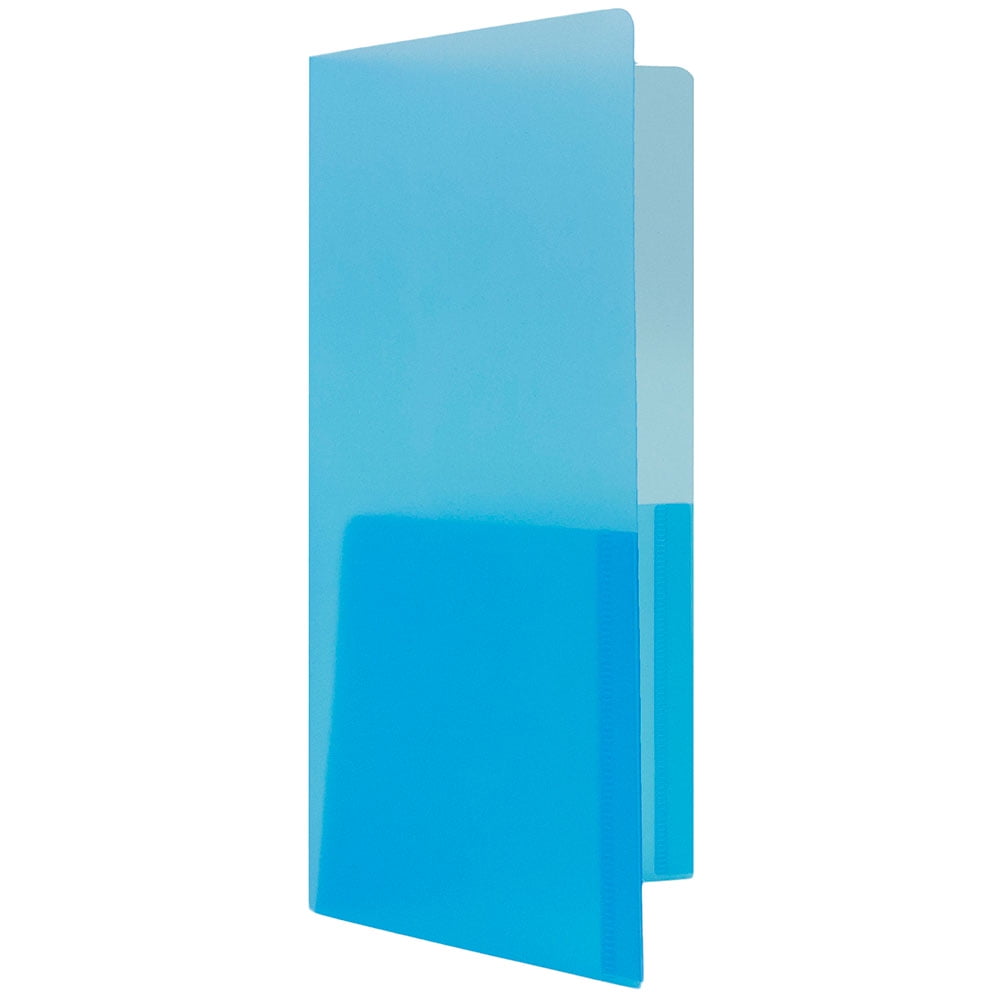 JAM Plastic Heavy Duty Two Pocket Folders, Mini, 4 1/4 x 9 1/8, Blue, 6 ...