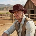 Bainana Sun Hat For Men Adjustable Wide Brim Soft Retro Western Style ...