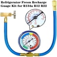 MOTMAX, R134A Refrigerator Freon Recharge Hose Kit, BPV-31, Gauge ...