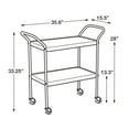 COSCO Stylaire Retro 2-Tier Serving Cart with Wheels, White/Silver ...