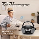 ByronStatics Portable CD Player Boombox, AM FM Radio, AC DC Power ...