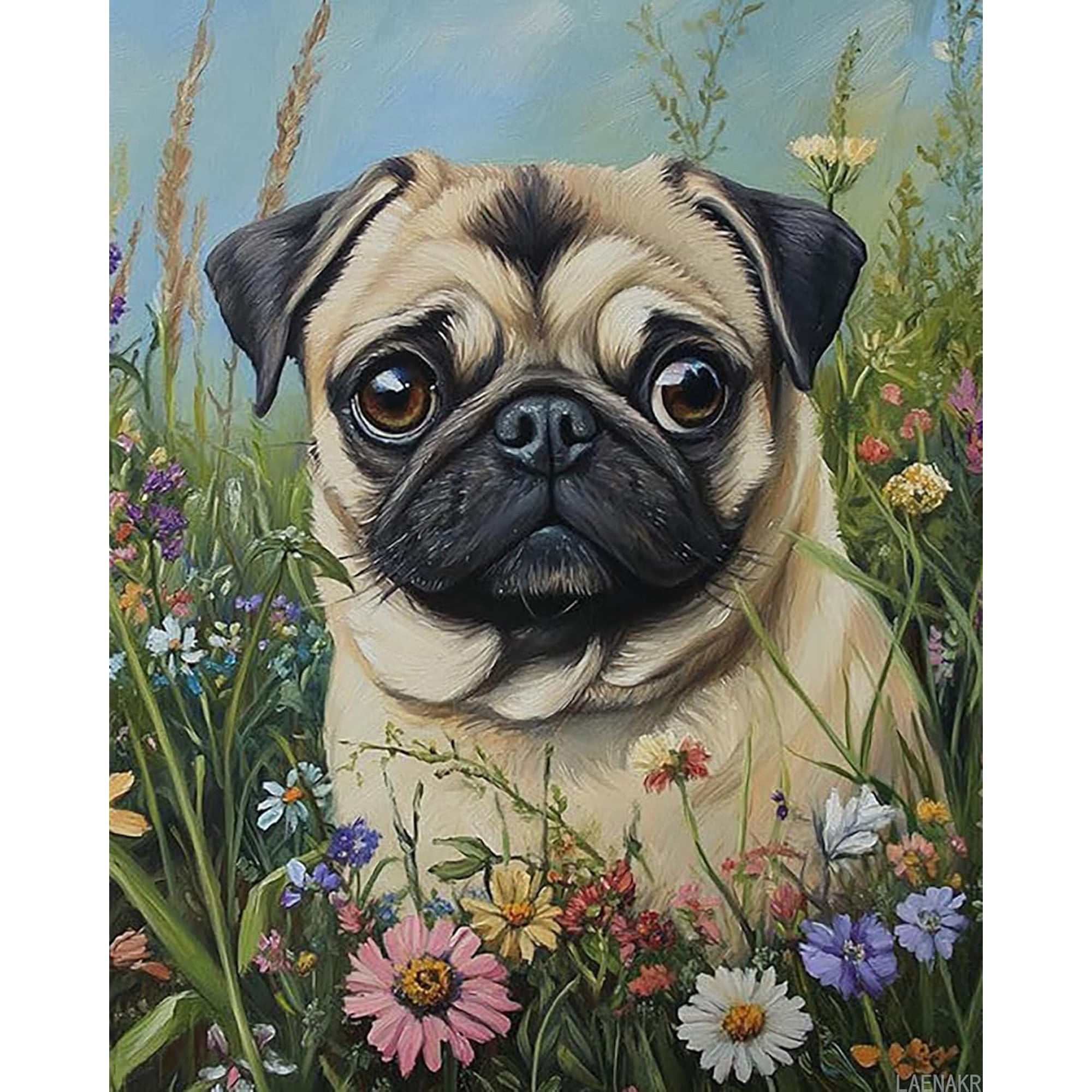 Click here for Nobrand Pug Digital Painting For Adults  Beginner... prices
