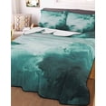 Clouds Quilts Bedding Set King Size Abstract Gradient Green Clouds Sky ...
