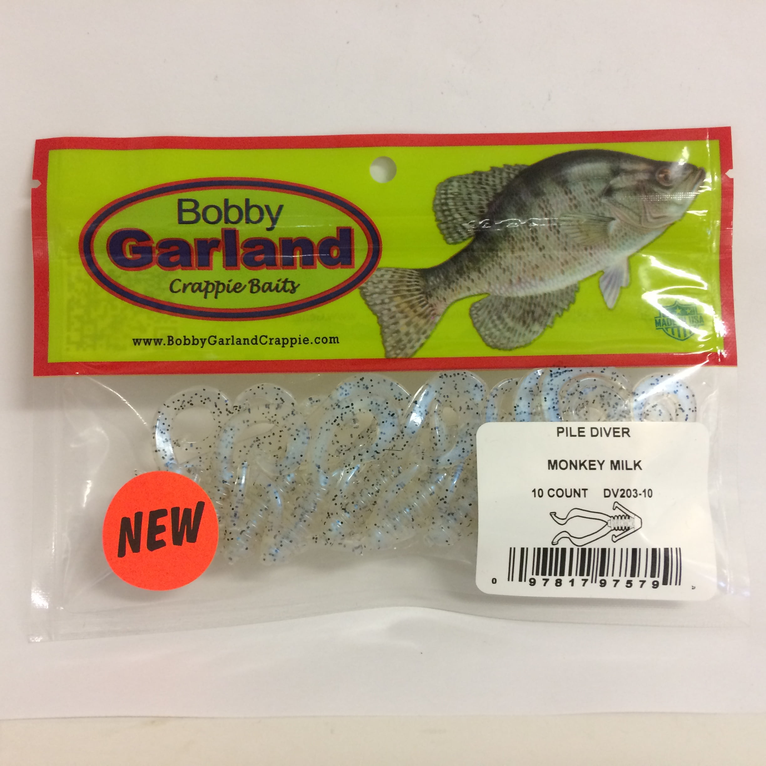 Garland Pile Diver 2.5" Crappie Baits, Monkey Milk, 10 Count, DV203-10 ...