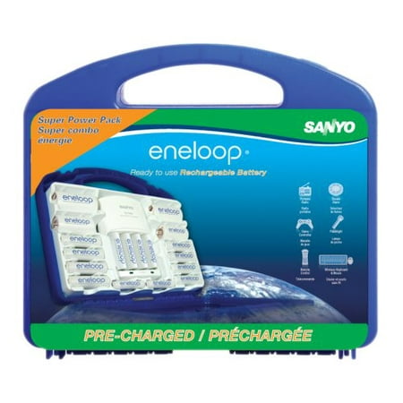 eneloop Super Power Pack, 1800 cycle, 12 AA, 4 AAA, 2 "C" and 2 "D ...