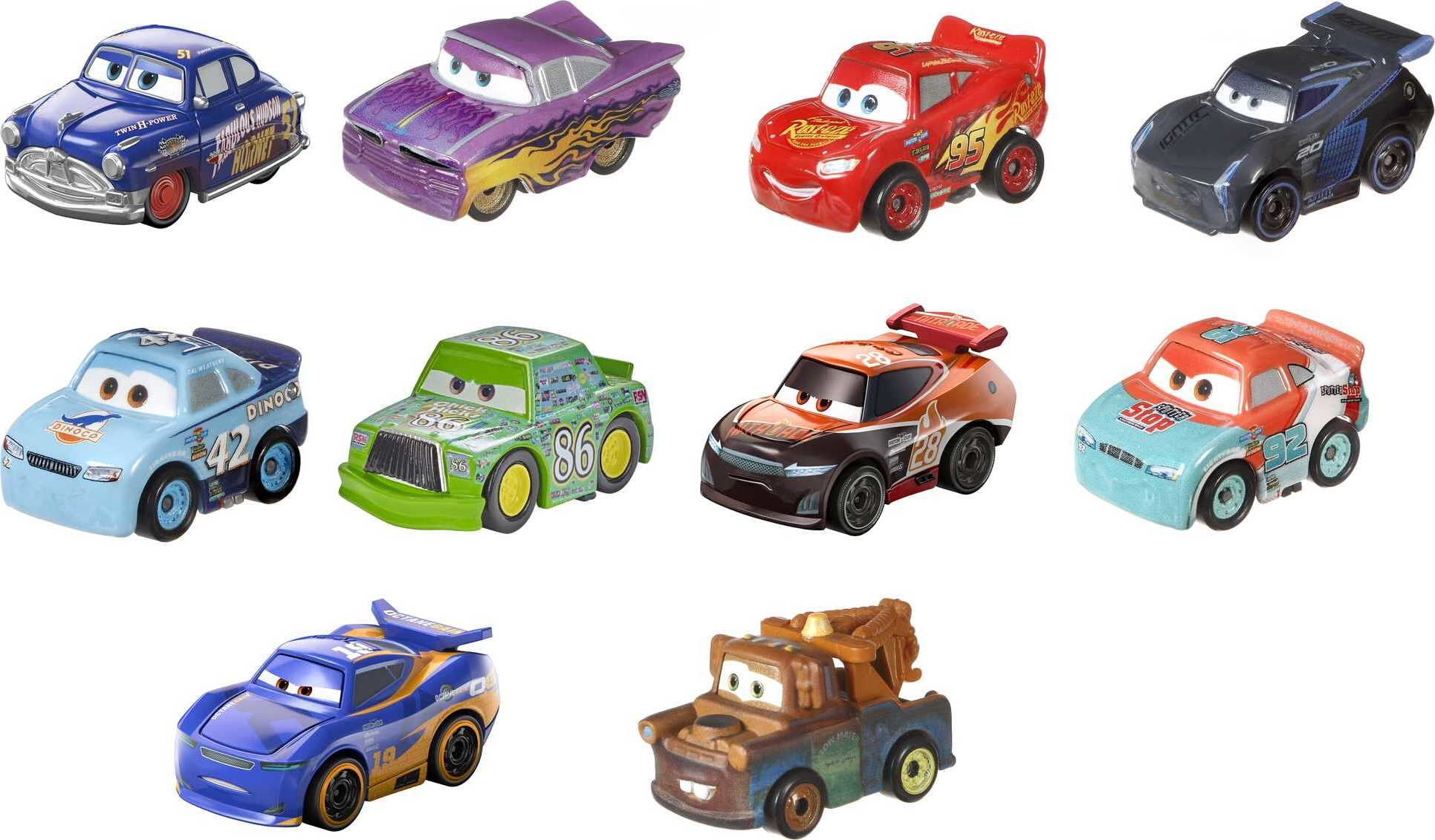 Disney and Pixar Cars Mini Racers 10 Pack of Collectible Vehicles ...