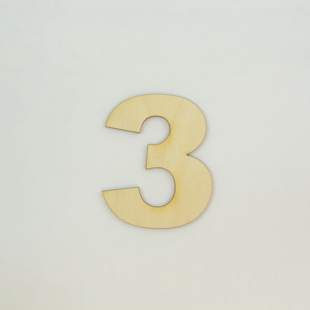 1 Pc, 4 Inch X 1/4 Inch Wood Numbers 3 In The Arial Font Great For ...