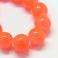1 Strand Baking Painted Imitation Jade Glass Round Bead Strands Coral 6 ...
