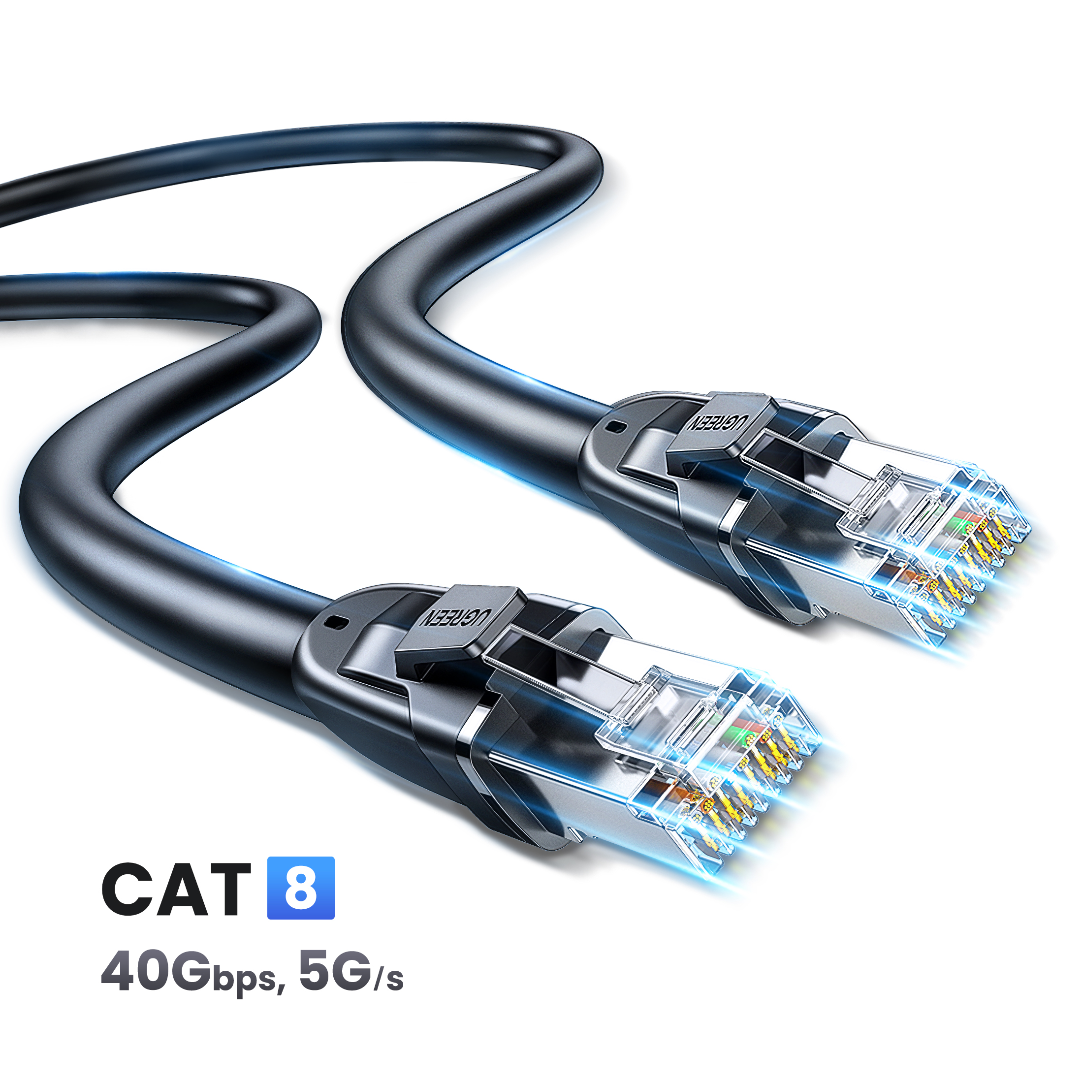 UGREEN Cat 8 Ethernet Cable 10FT, 40Gbps 2000Mhz Cat8 Internet Cable ...