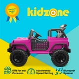 Kidzone 12V Electric Kids Car, Ride On Toy, 4-Wheeler, 3.8 mph, LED ...