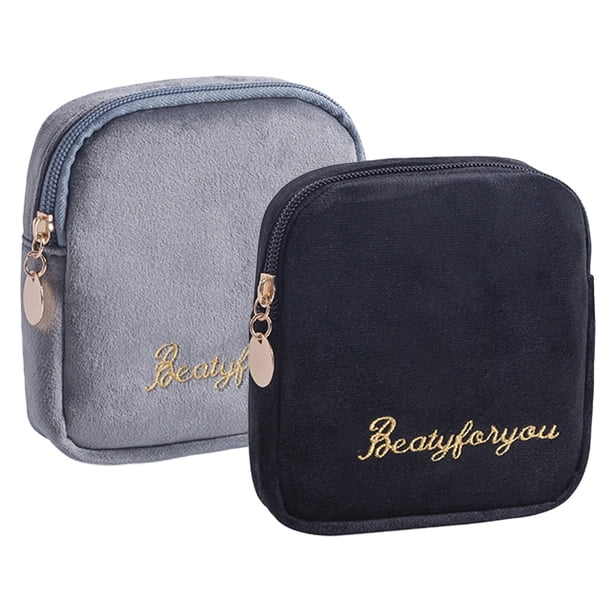 2 Pieces Tampon organizer bag Plush cloth organizer bag Portable tampon ...