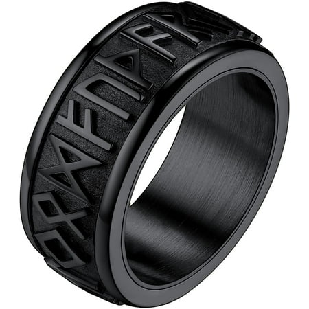 XGBB Stainless Steel Norse Viking Rune Spinning Band Rings for Men ...