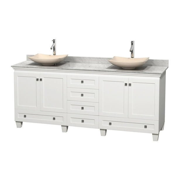 Wyndham Collection Acclaim 80 inch Double Bathroom Vanity in White ...