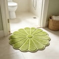 Amketima Flower Shape Bathroom Floor Mat 23.62x23.62in Soft Absorbent ...