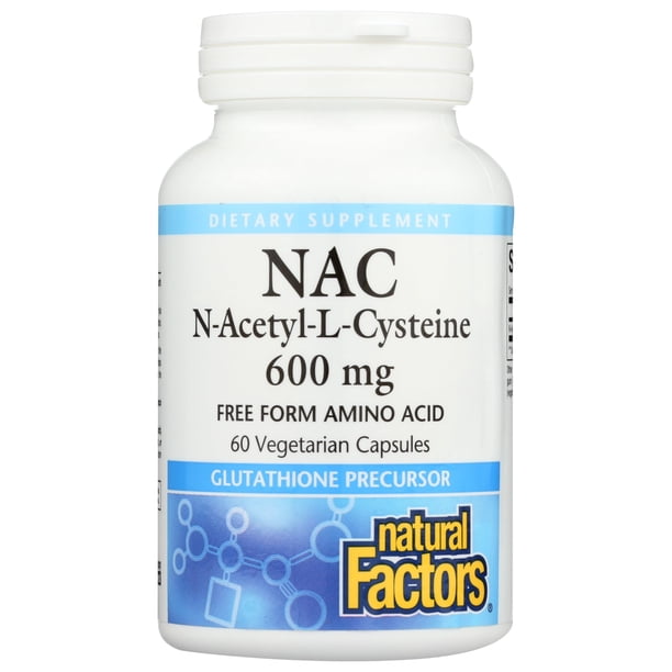 Suplemento de N-acetil-L-cisteína de Natural Factors 600 mg 60 cápsulas ...