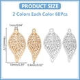 120Pcs 2 Colors Rack Plating Brass Filigree Pendants Long-Lasting ...
