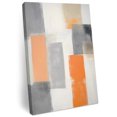 Abstract Color Block Canvas Wall Art for Living Room, Grey Orange ...