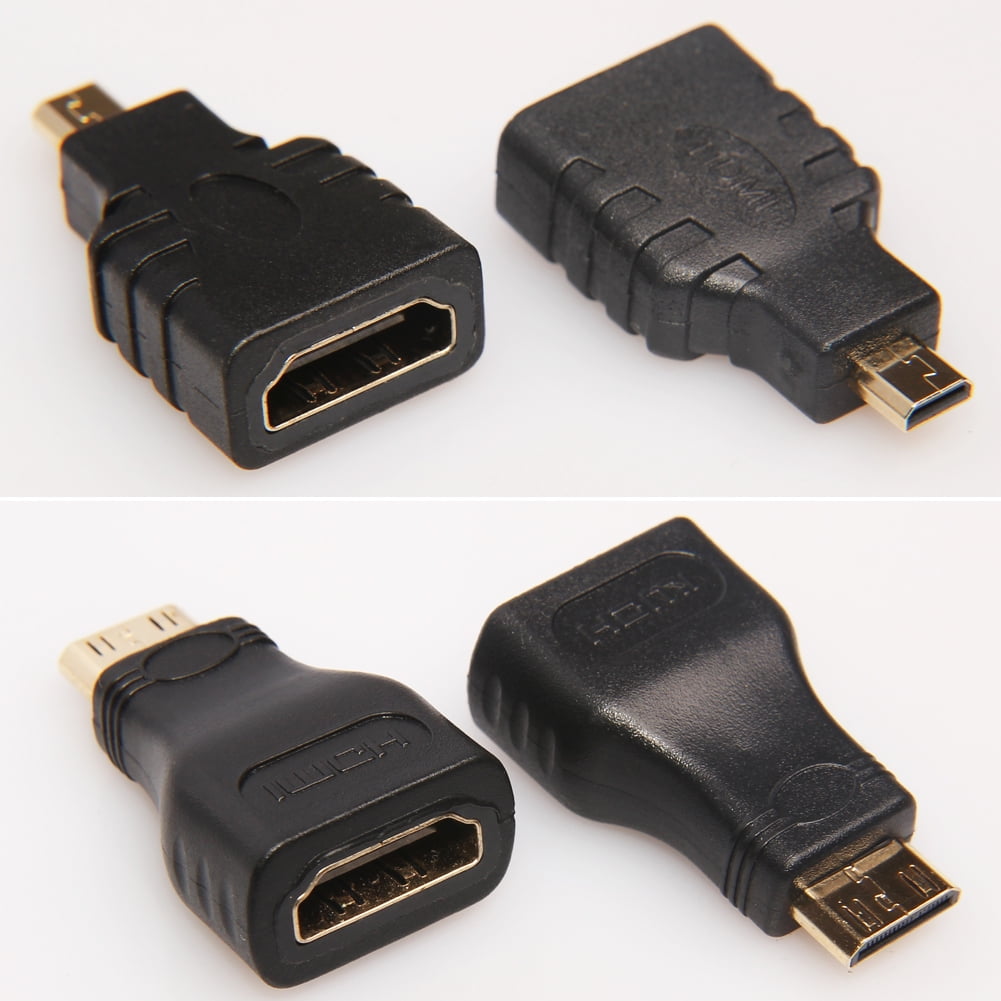 Mini macho compatible con HDMI a hembra compatible con HDMI + Micro a ...