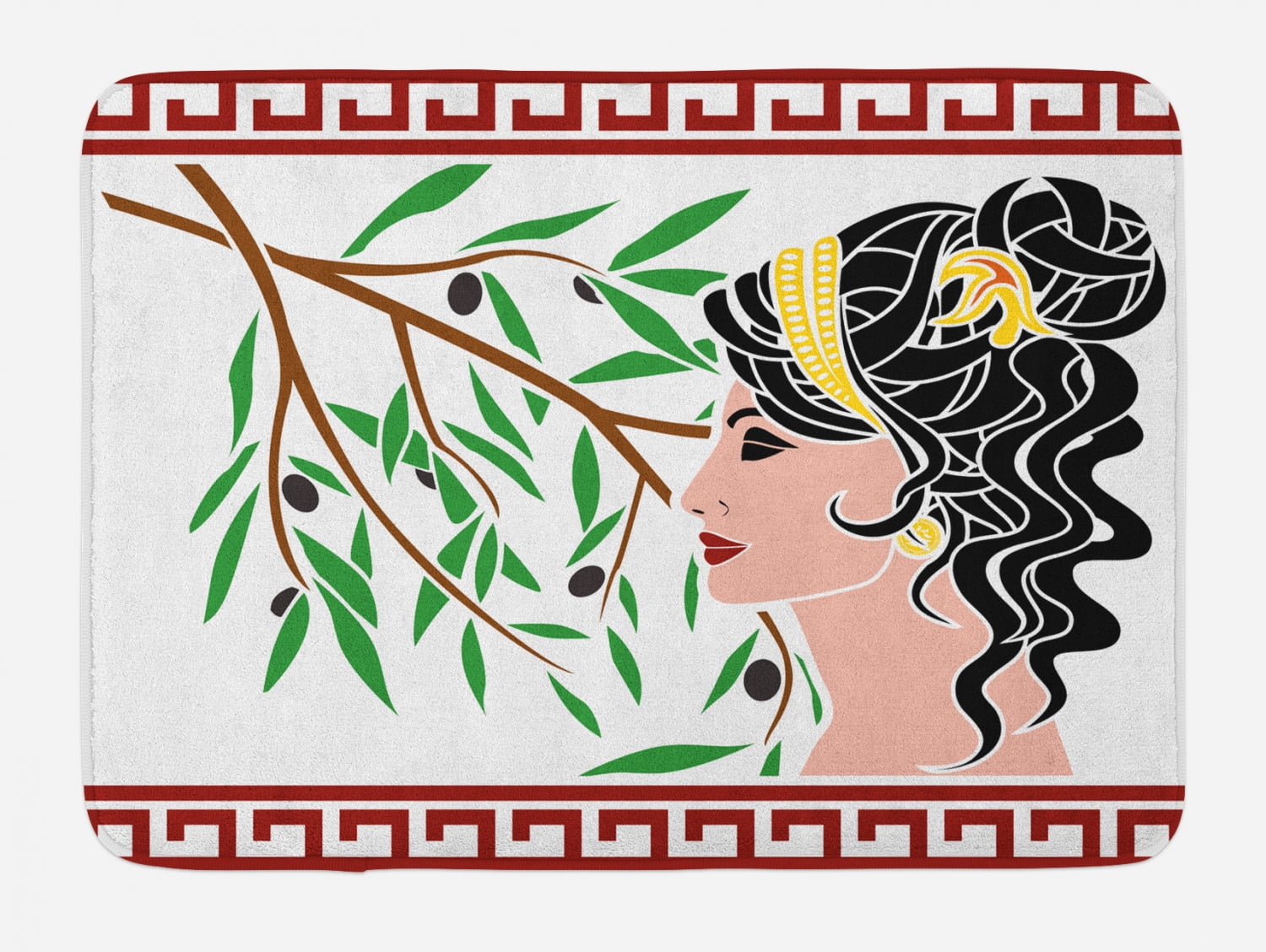 Toga Party Bath Mat, Mythological Aphrodite Profile and Olive Branch ...