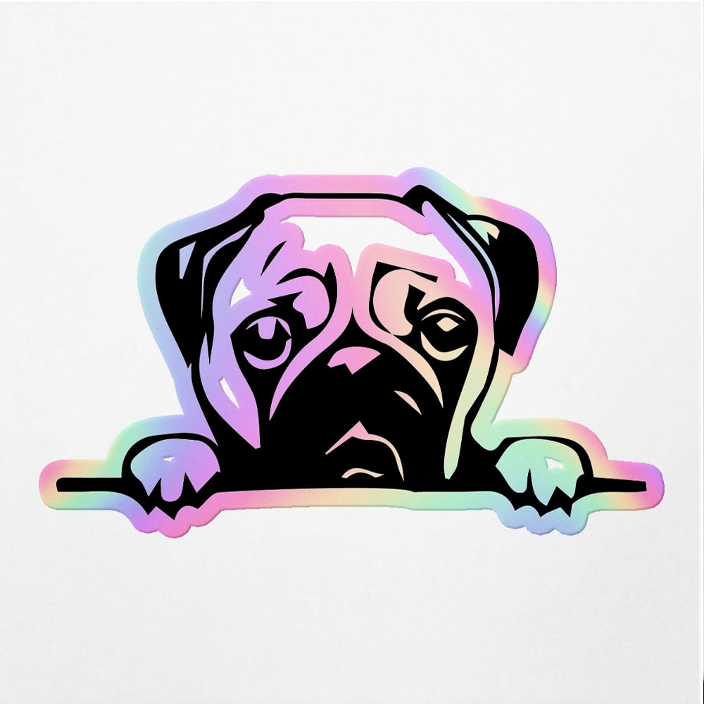 Vinyl Stickers Decals Of Pug Illustration V2 - Apply On Any Smooth ...