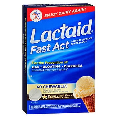 Masticables Lactaid Fast Act Intolerancia a la lactosa 60 unidades ...