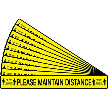 10 Pieces Social Distancing Sign Decals Floor Decal Stickers 6 Feet ...