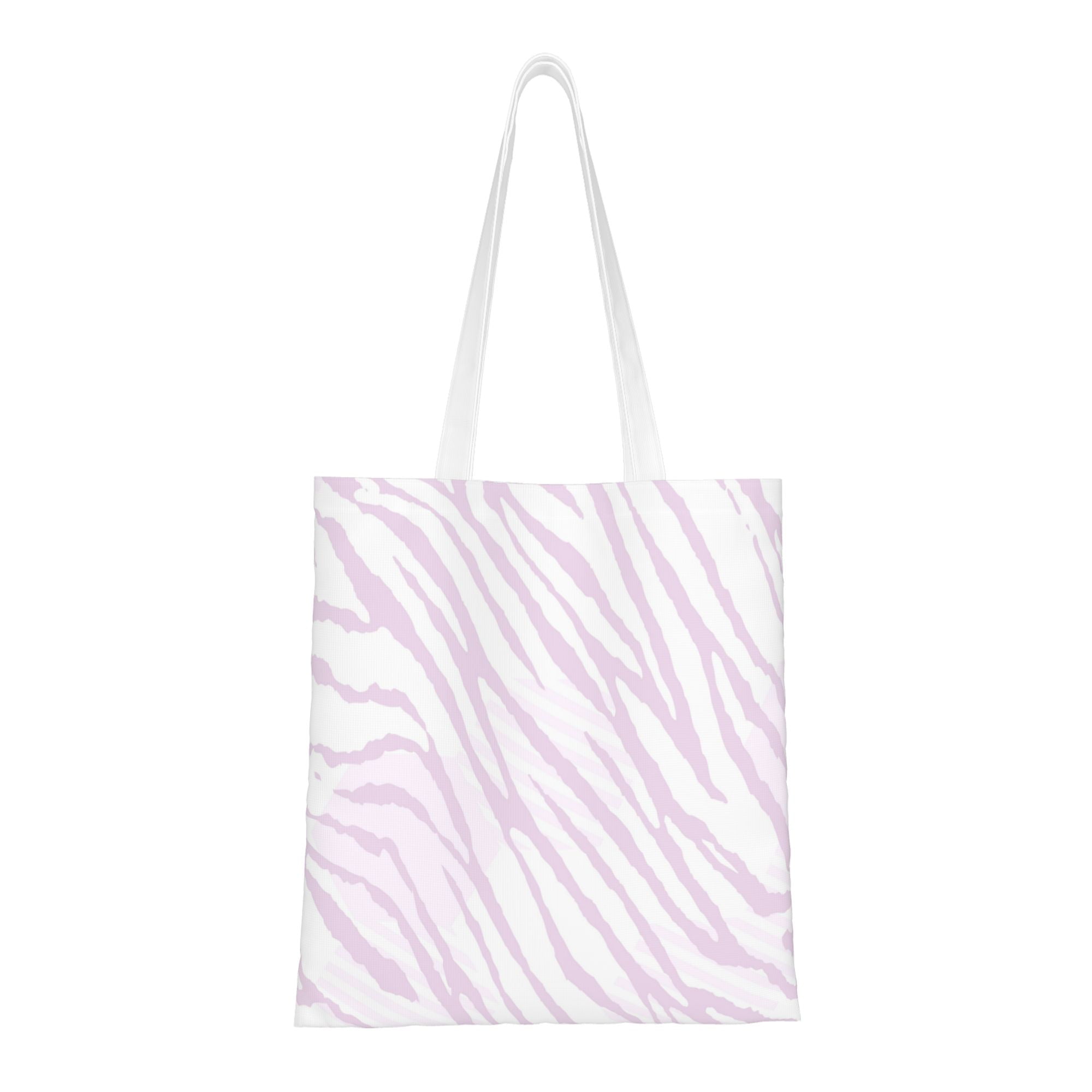 YFYANG Reusable Cotton Canvas Tote Shopping Bag, Pink Zebra Stripes ...