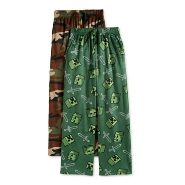 Minecraft Boys Short Sleeve Top, Long Pants & Shorts, 3-Piece Pajama ...