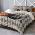 4 Piece Duvet Cover Set Cal king, Thanksgiving Black White Plaid ...